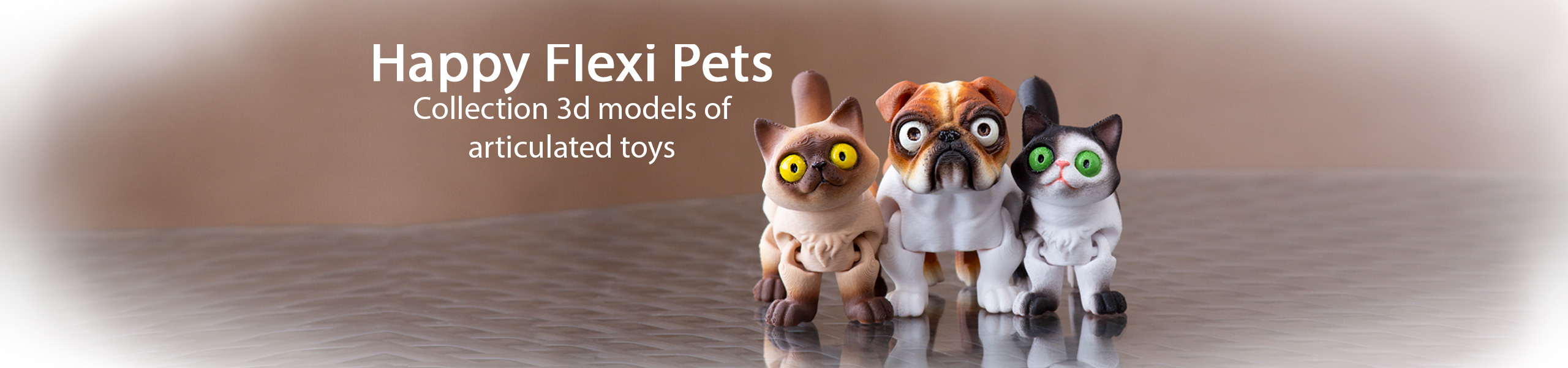 Collection of articulated pets by Happy Flexi Pets