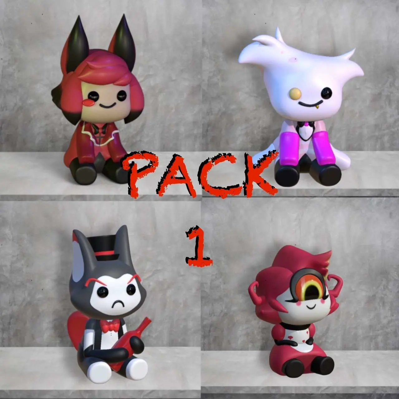 Characters & Creatures STL Download - HAZBIN HOTEL CHIBI’S PACK 1 by ...