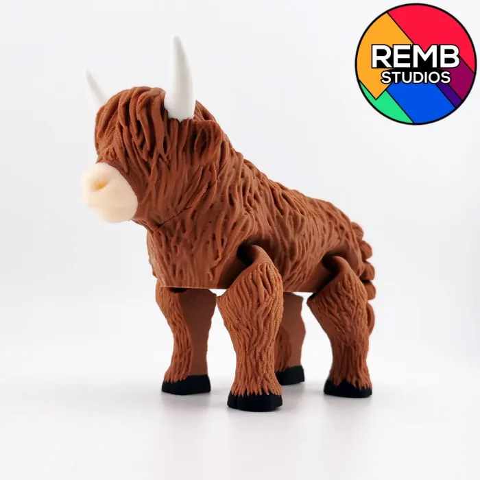 3D Printer Files | 3MF File | Flexi Highland Cow – Print-in-Place ...