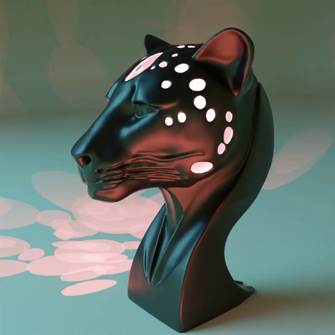 Lighting & Lamps STL Download - Cheetah sculpture and lampby Crazy3D