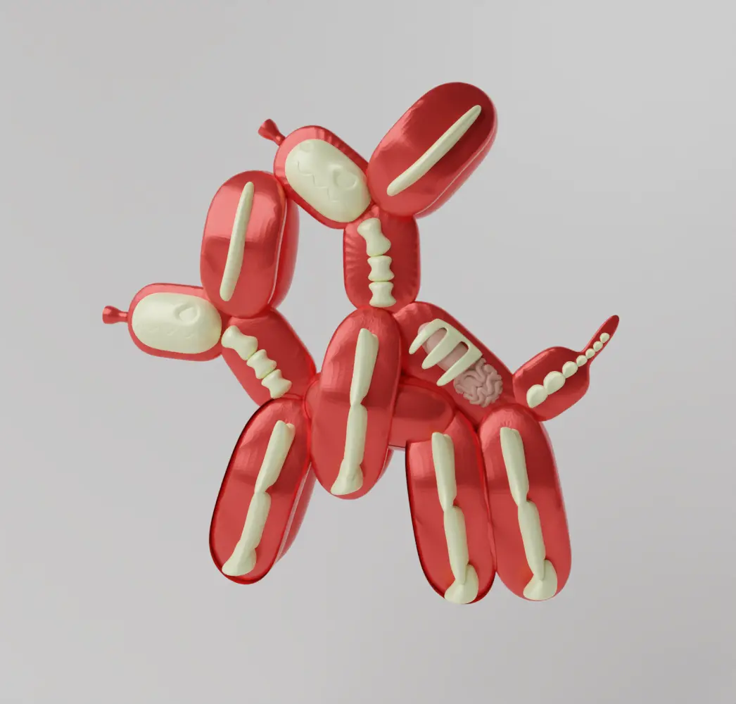 Other STL Download - Balloon Dog Flayed Open Dissected Art Toy Fan ...