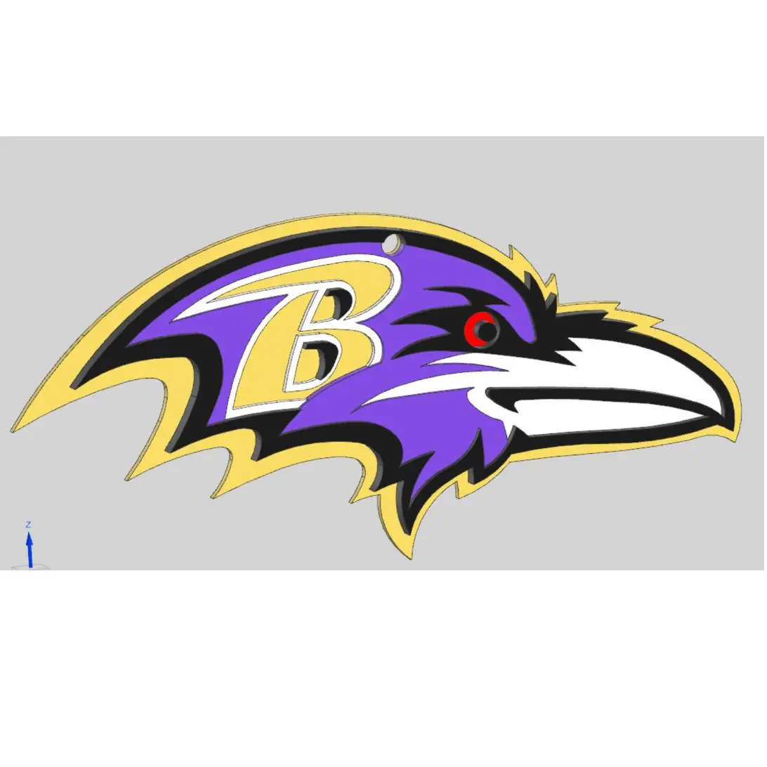 Home Decorations & Ornaments STL Download - Baltimore Ravens. in layers ...