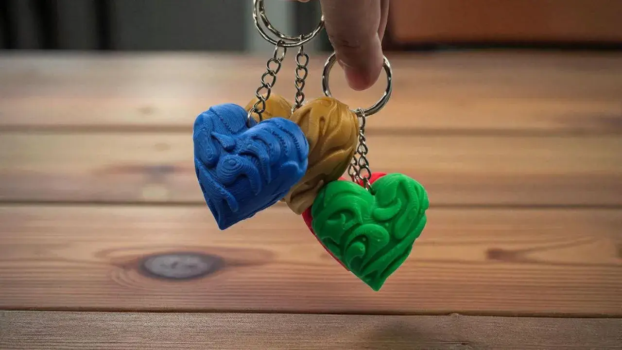 3D Printer Files | 3MF File | Heart Keychain | Creality Cloud