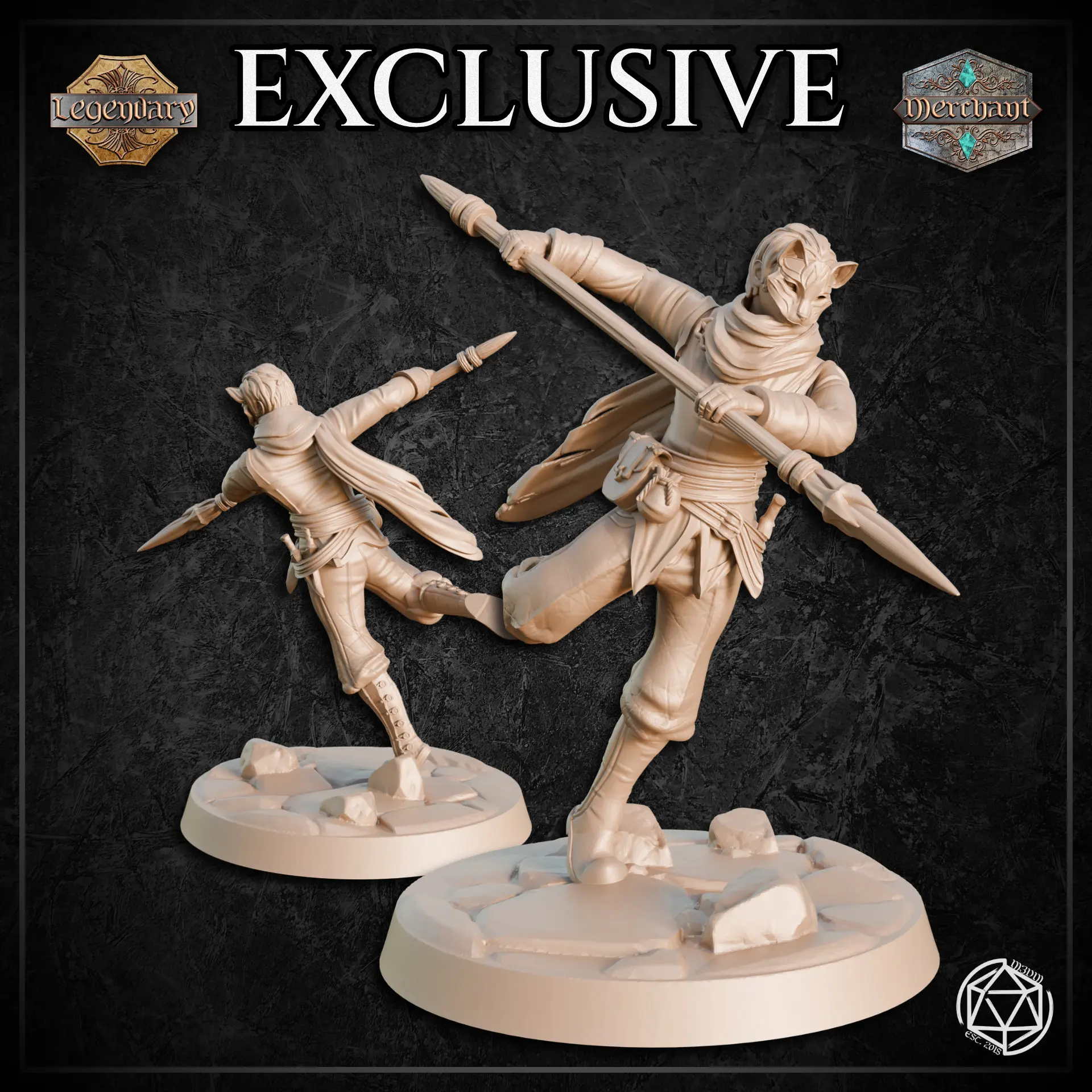 Characters & Creatures STL Download - Bandit Fighter (Action)by M3DM