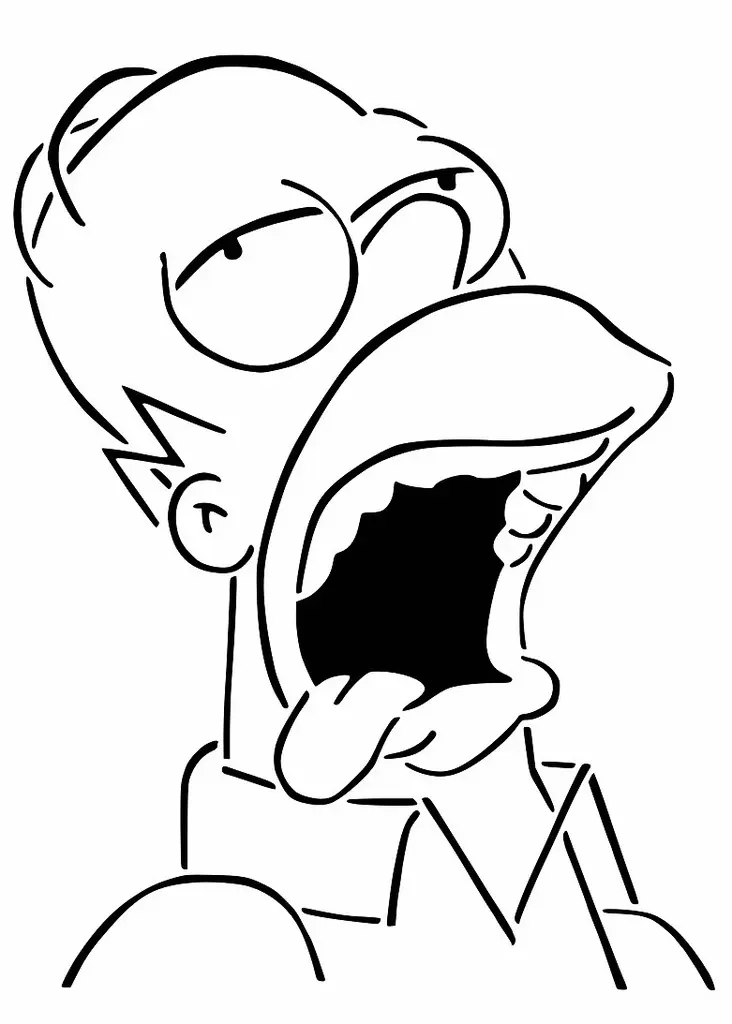 Free Digital Art STL Download - Homer Simpson stencil 2by SMT_M 🦊