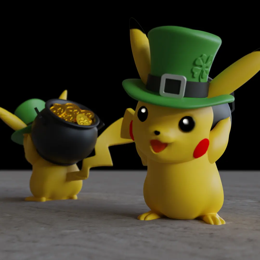 3D Printer Files | 3MF File | Pokemon Pikachu St. Patrick's Day ...