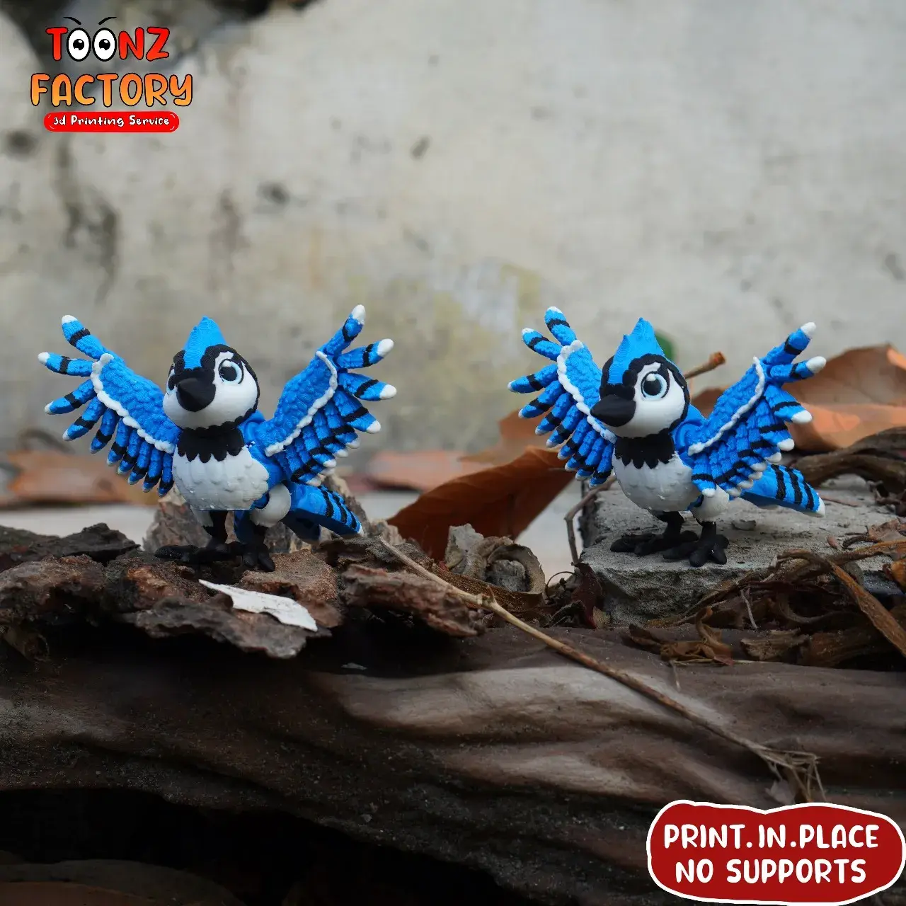 Other STL Download - Print In Place Cute Flexi Bluejay Birdby ToonzFactory