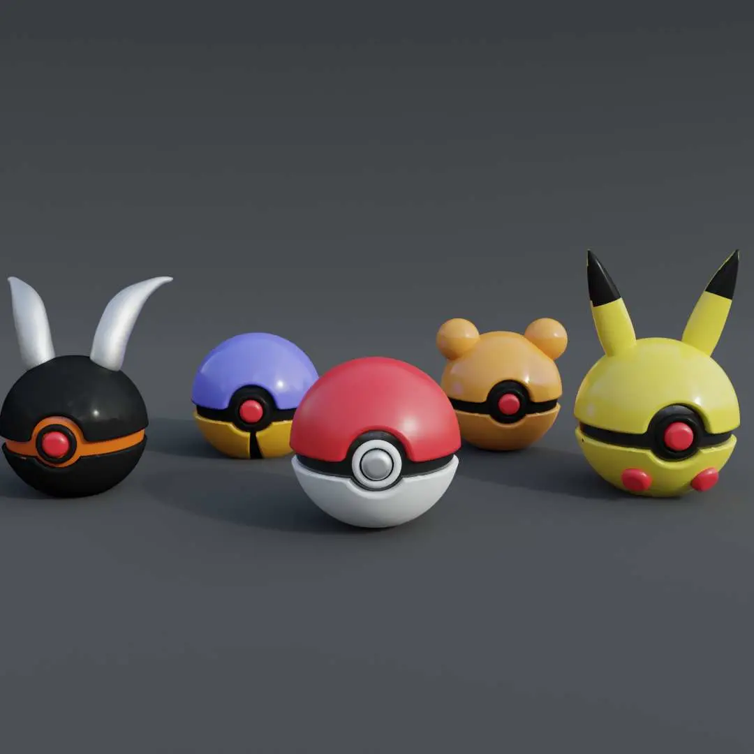 Board Games & Card Games STL Download - pokeball kit by Anukalpgenesis3d