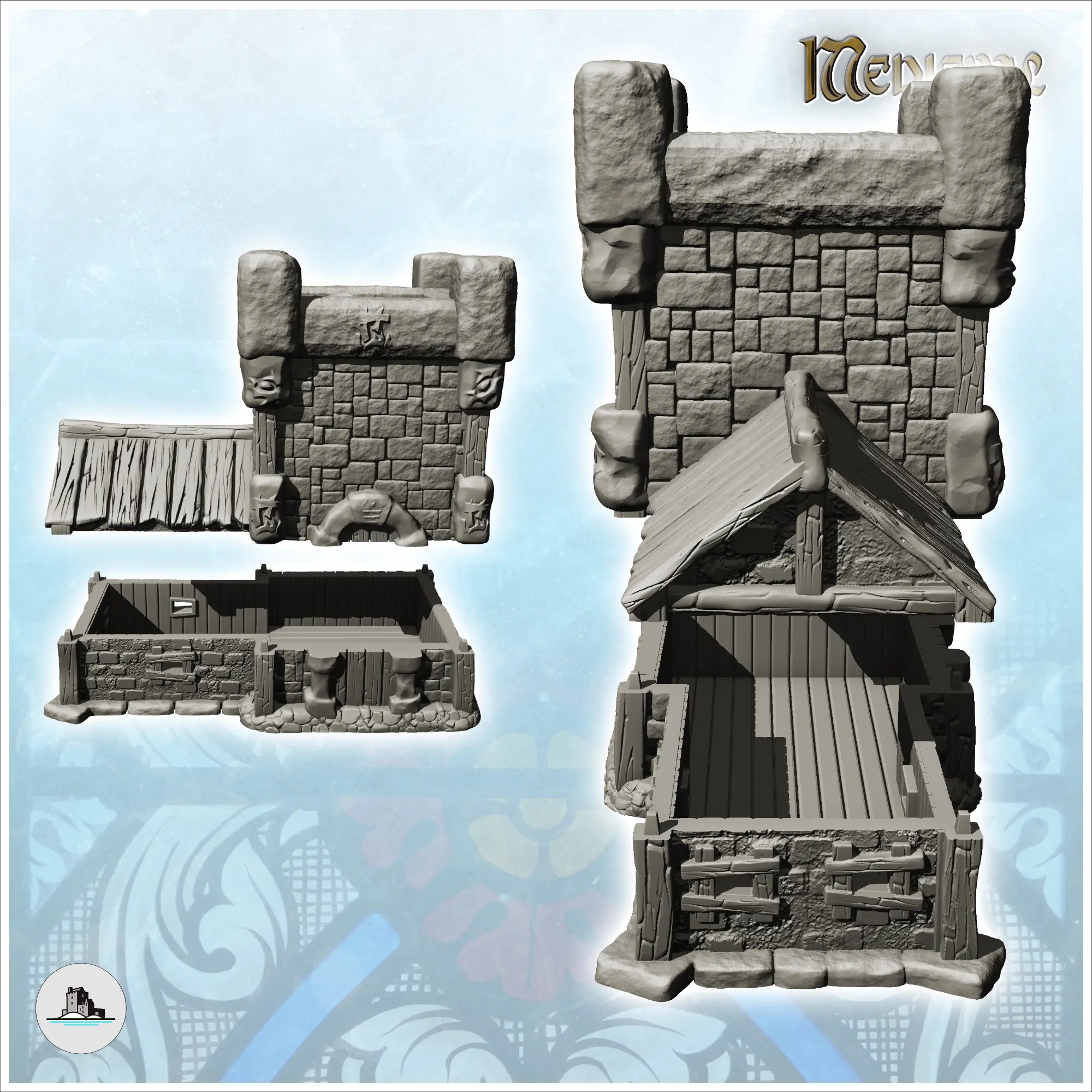 Other STL Download - Fortified stone tower with annex building (13 ...