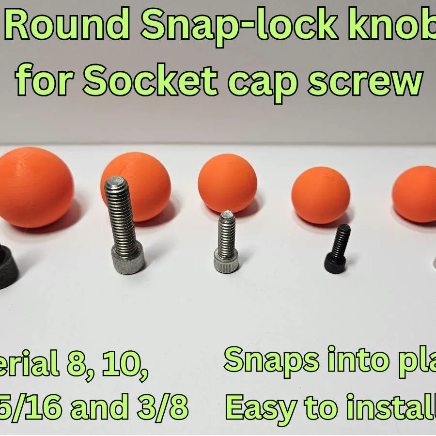 3D Printer Files | 3MF File | ROUND SNAP LOCK KNOBS - IMPERIAL SOCKET ...