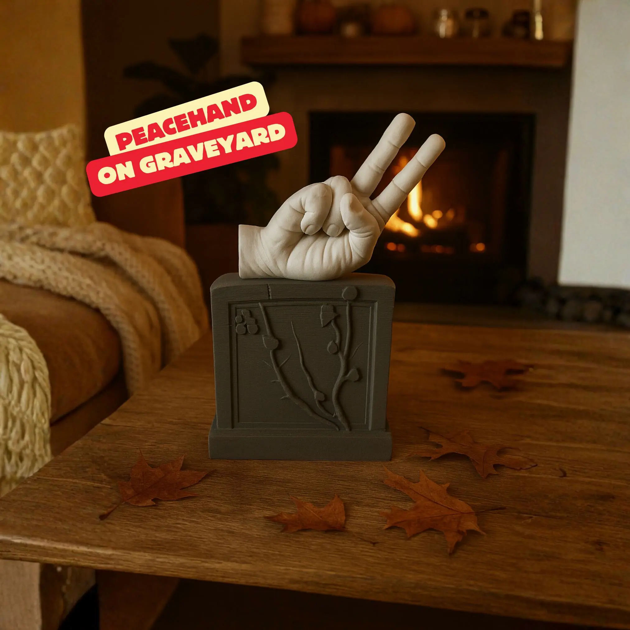 3D Printer Files | 3MF File | REST IN PEACE -PEACE HAND ON GRAVEYARD ...