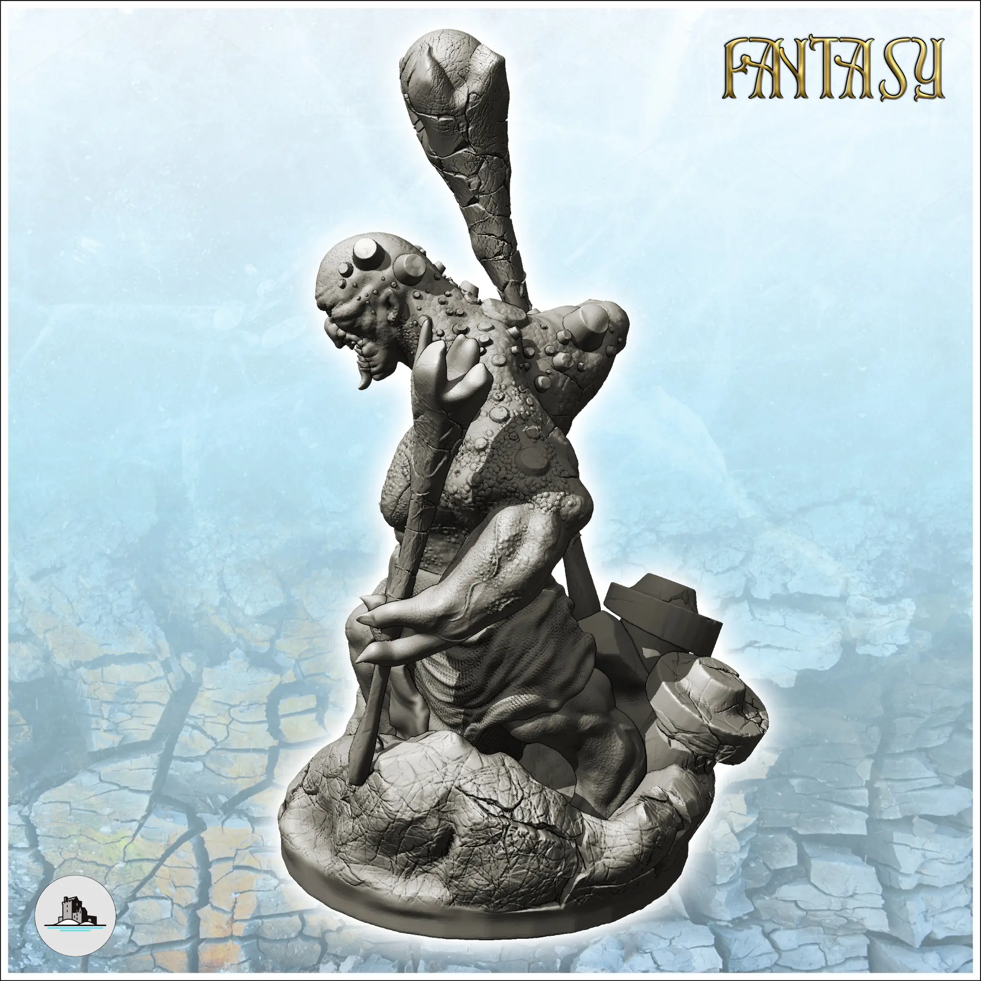 Characters & Creatures STL Download - Cyclops with stick in hand (3 ...