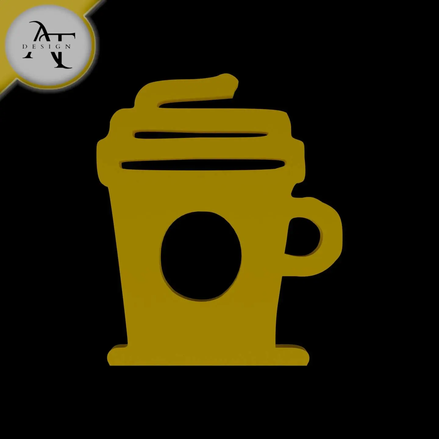 Free Digital Art STL Download - Simple Coffee Cup Symbol - 2D Artby AT ...