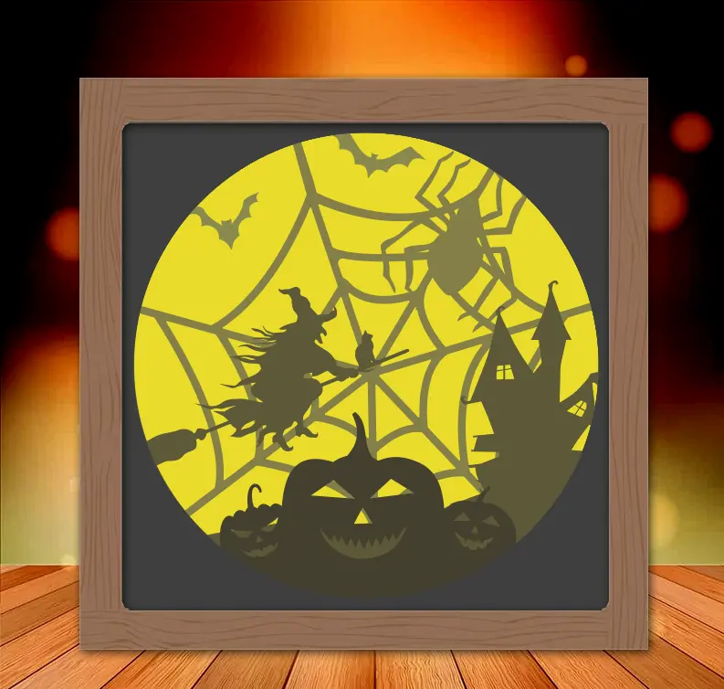 Other STL Download - Halloween Night Witch light box (shadow box)by ...