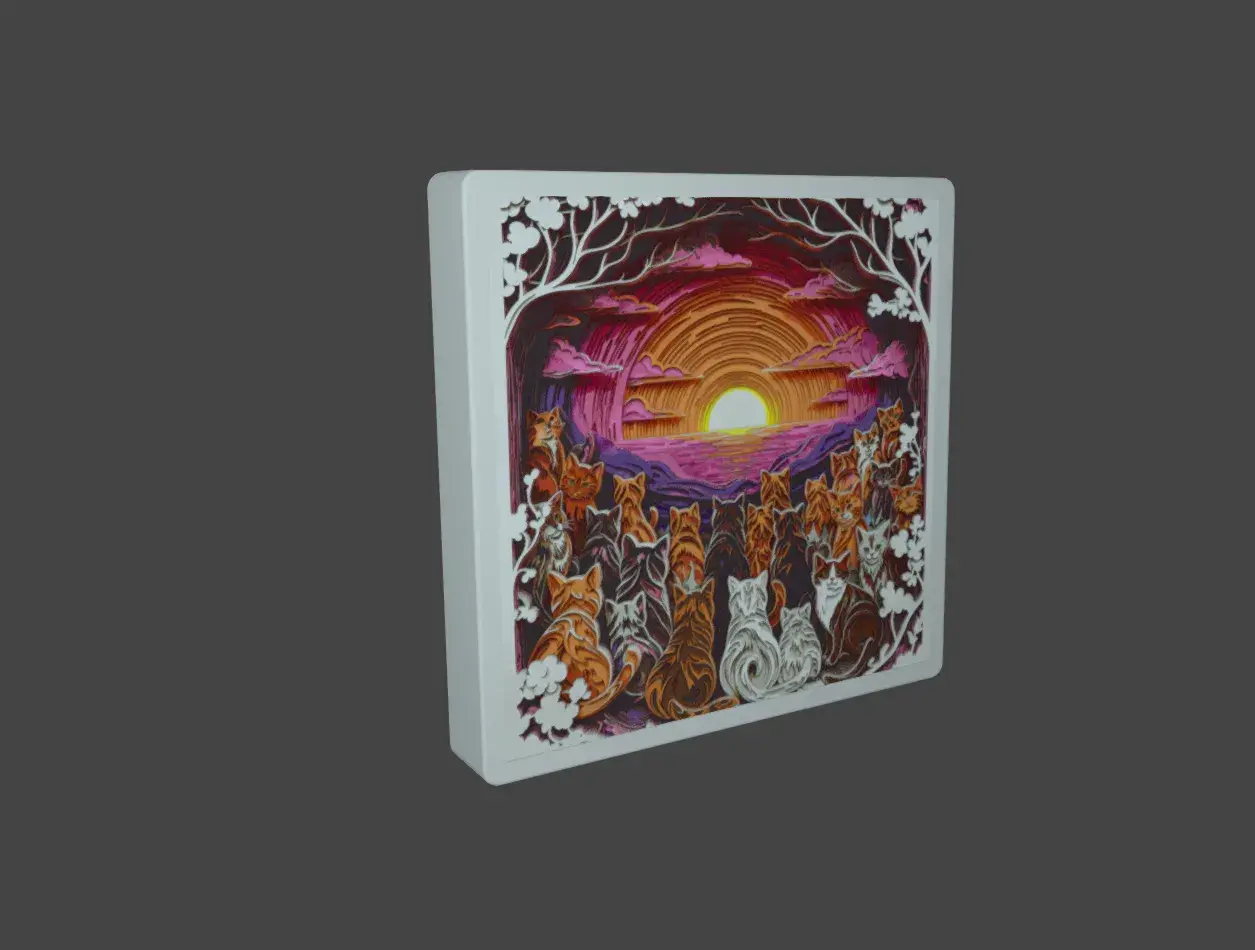 Free Lighting & Lamps STL Download - Multicolor Lithophane sunset with ...