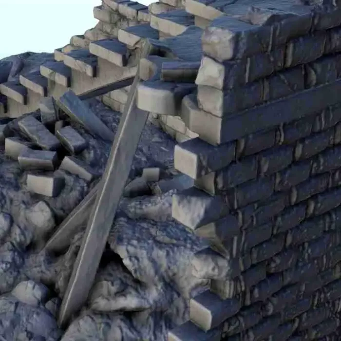 Other STL Download - Corner ruins with stair 22 - miniatures scenery ...