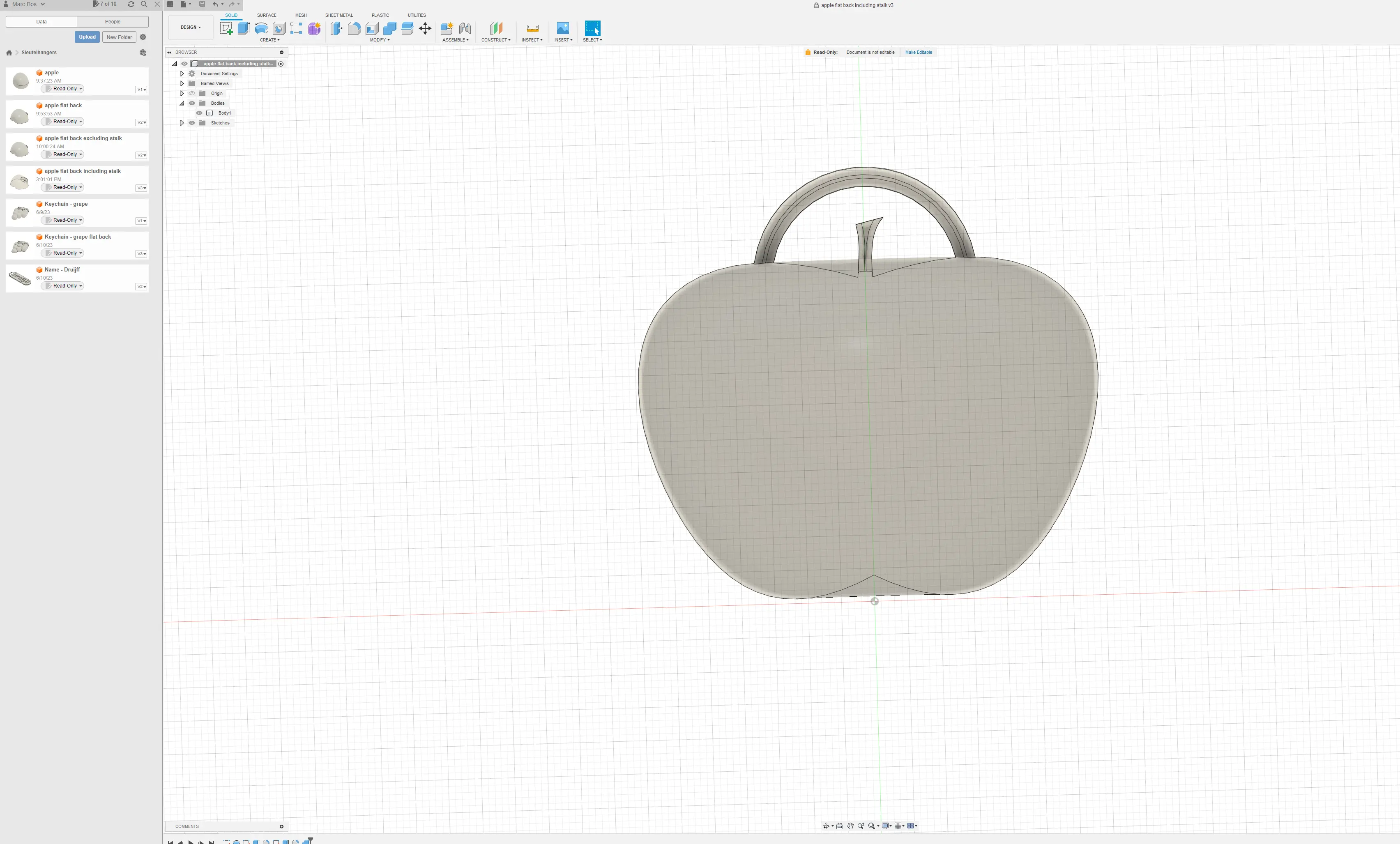 Free Jewelry & Accessories STL Download - Apple keychainby Bossednl