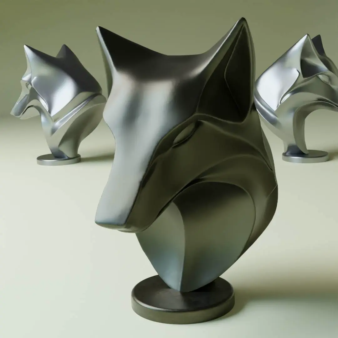Home Decorations & Ornaments STL Download - Impressive Wolf Bust Decoby ...