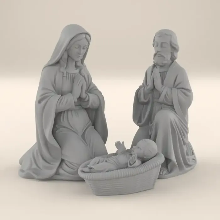 Home Decorations & Ornaments STL Download - Holy Family Nativity STL 3D ...