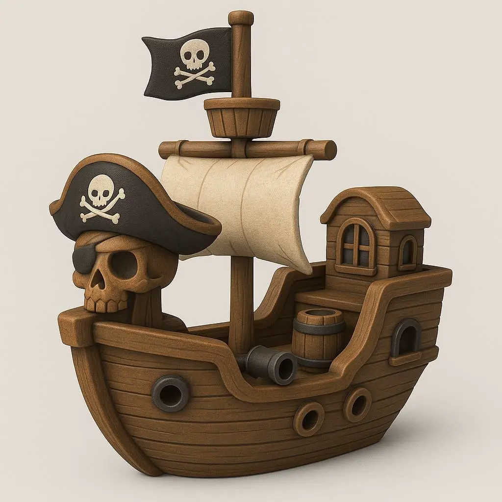 3D Printer Files | 3MF File | ☠️ Pirate Ship Statue | Creality Cloud