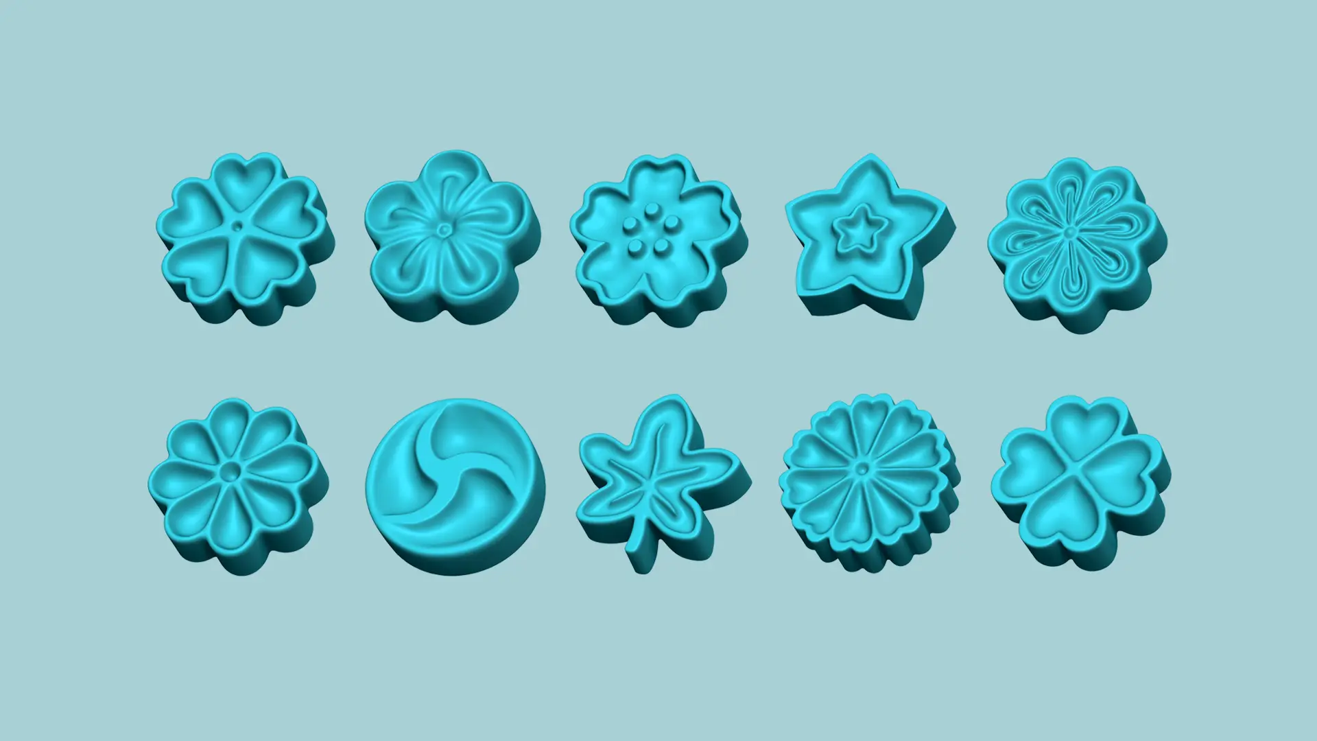Badges & Coins STL Download - 10 Manju Stamps Collection - Japanese ...