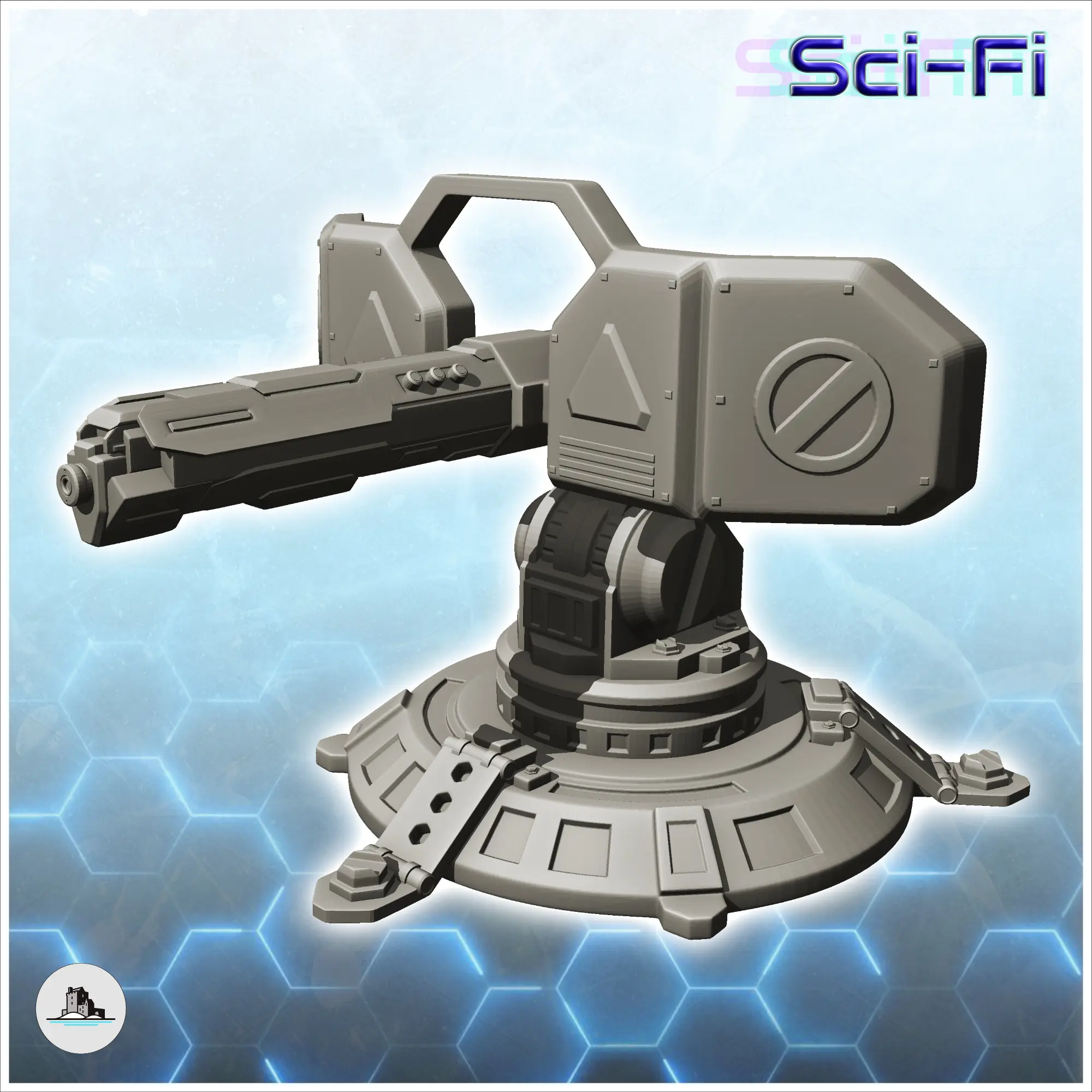 Miniature Games & Accessories STL Download - Ion gun turret with shield ...