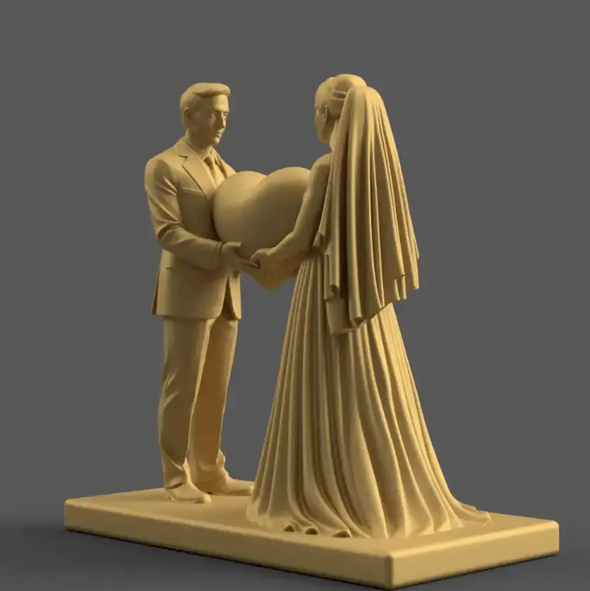 Home Decorations & Ornaments STL Download - Romantic Wedding Couple ...