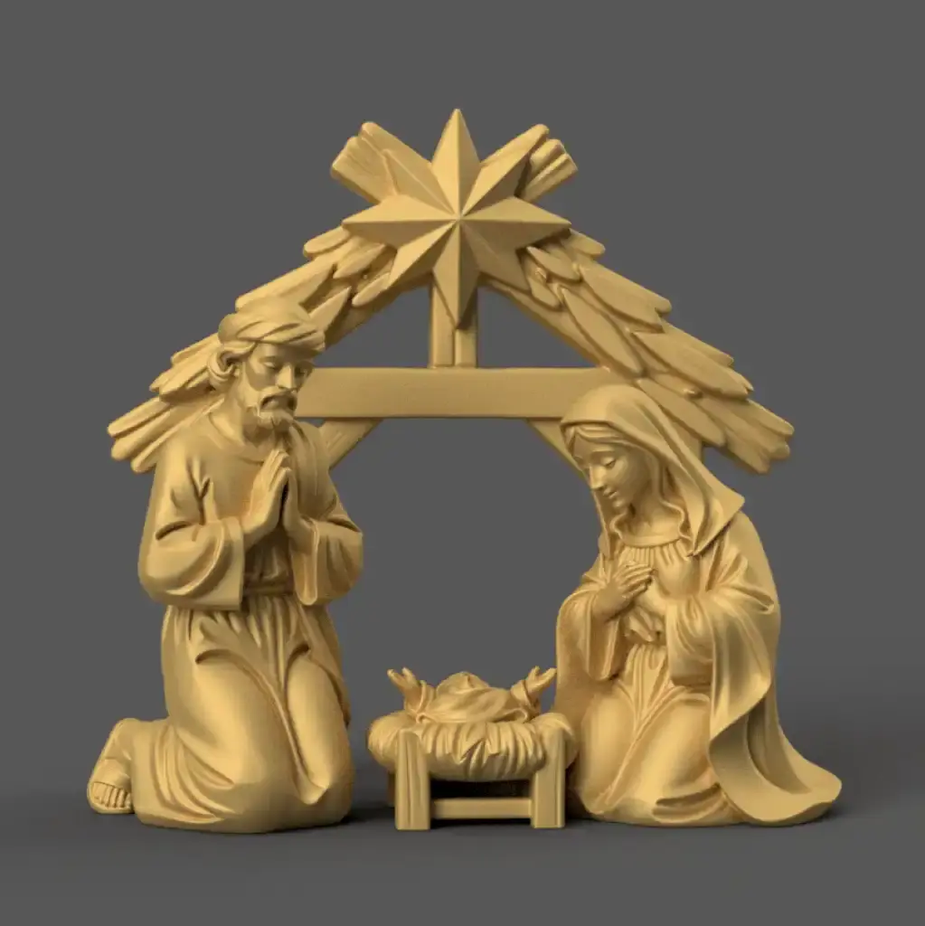 Home Decorations & Ornaments STL Download - Nativity STL Holy Family 3D ...