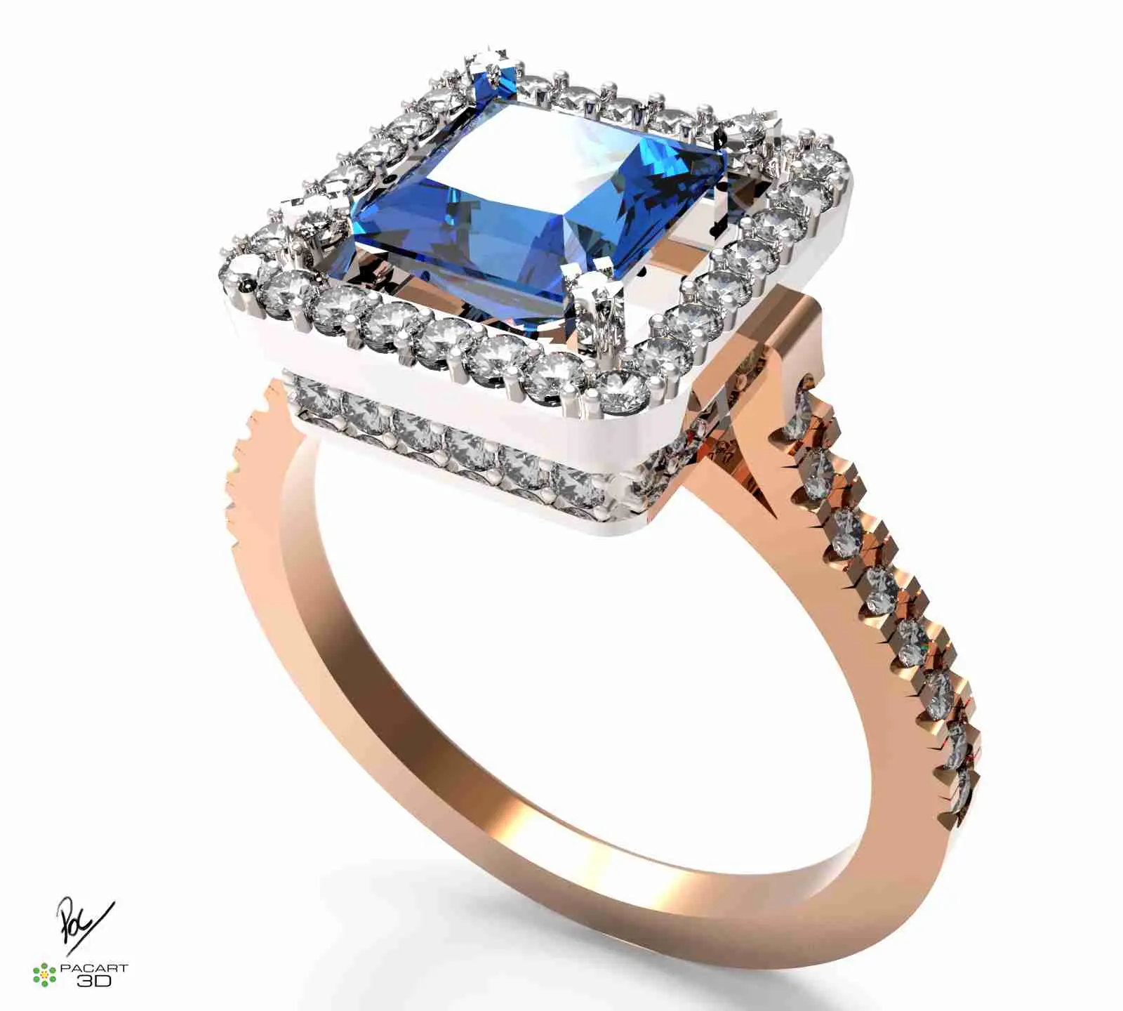 Jewelry & Accessories STL Download - Engagement Ring with Gemstones in ...