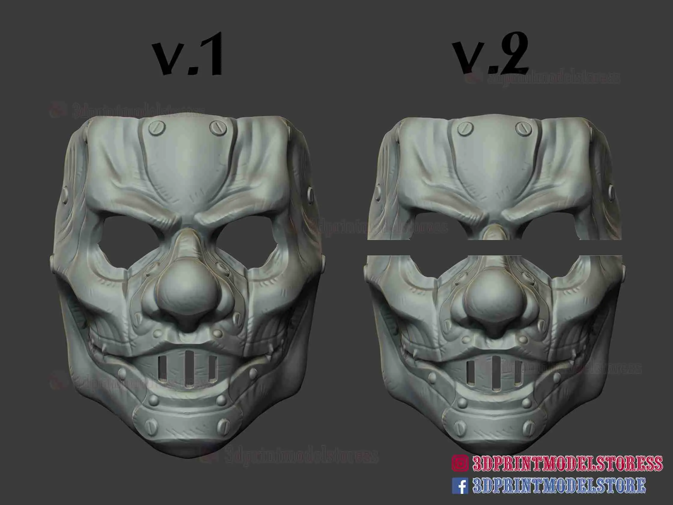 Cosplay STL Download - Motorcycle Clown Mask - Twisted Metal - Cosplay ...