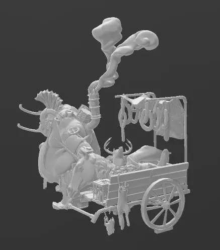 Free Characters & Creatures STL Download - steampunk Butcher with cart ...