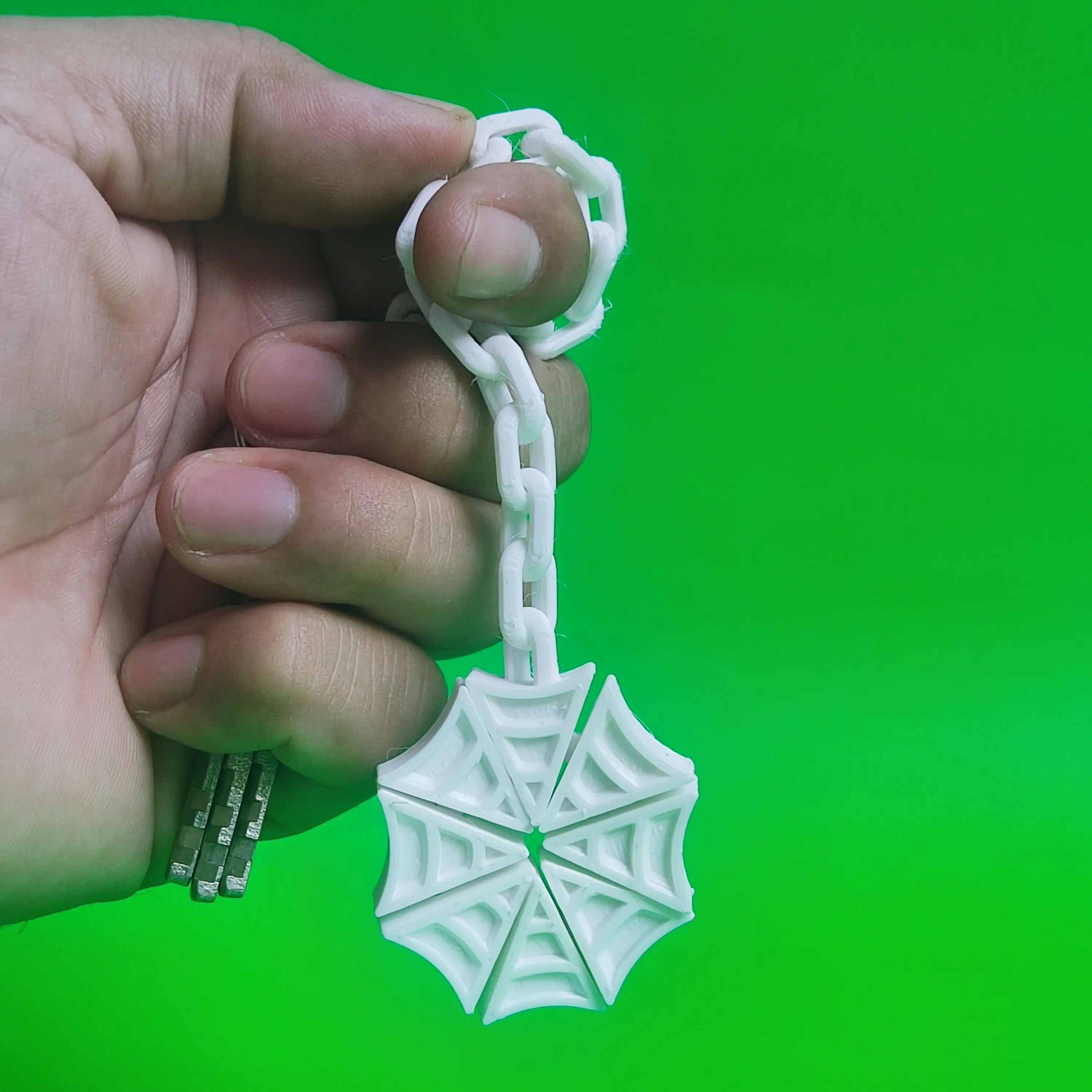 Jewelry & Accessories STL Download - spider web keychainby Idea mx