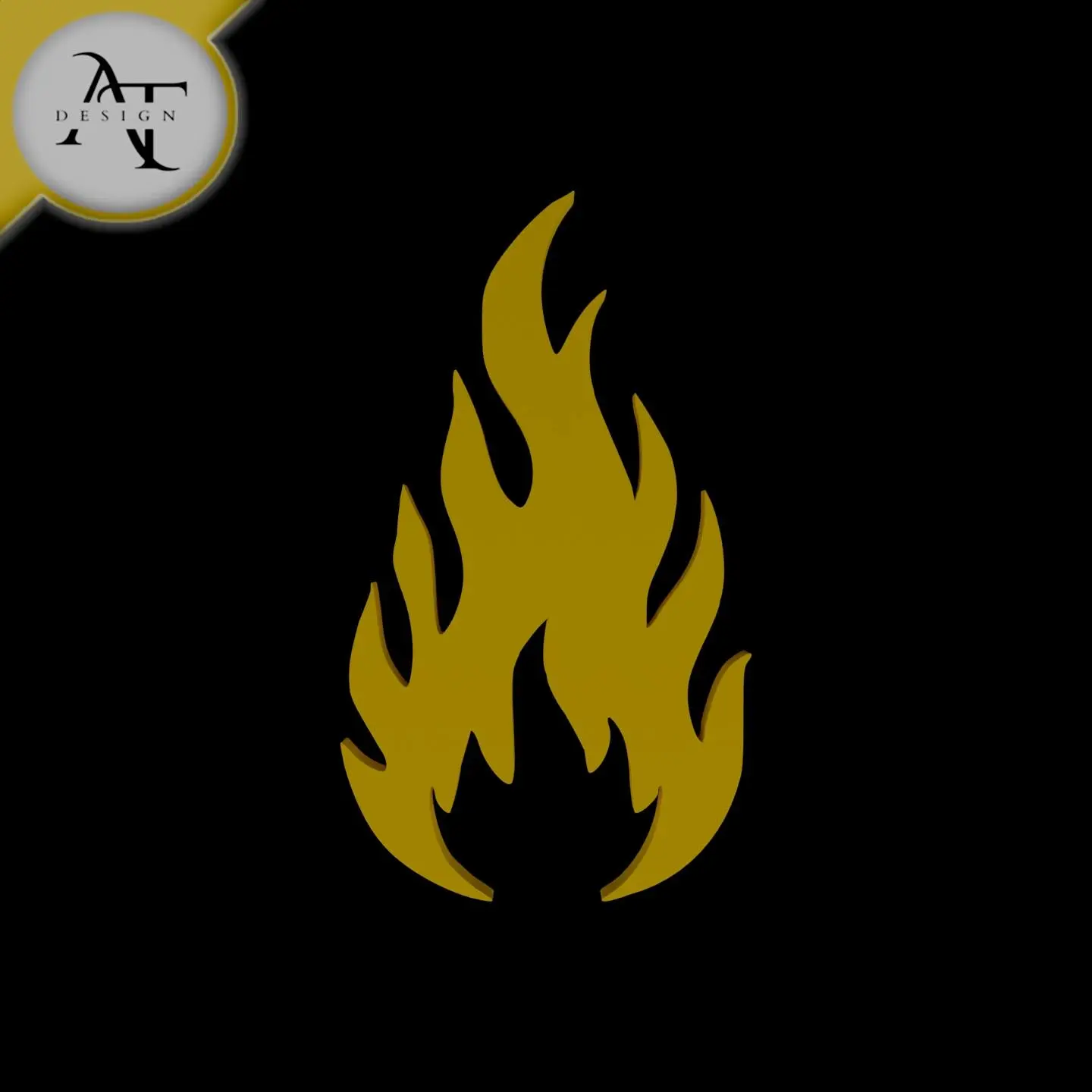 3D Printer Files | 3MF File | Simple Flame Symbol - 2D Art | Creality Cloud