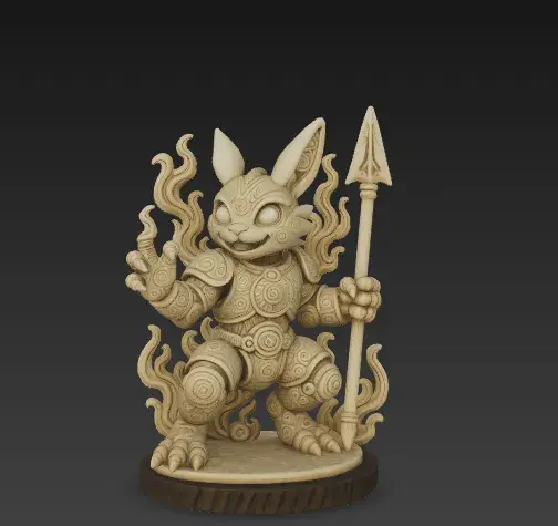 3D Printer Files | 3MF File | Warrior rabbit | Creality Cloud