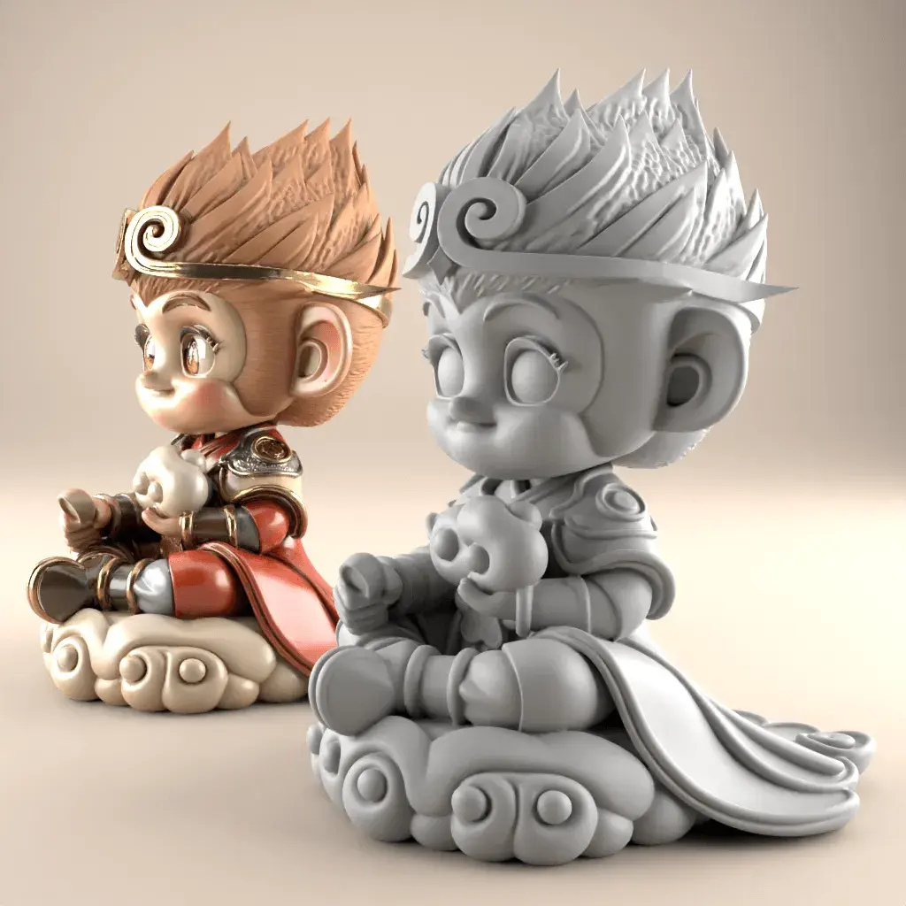 Sculptures & Artworks STL Download - Charming Monkey King 3D STL Model ...