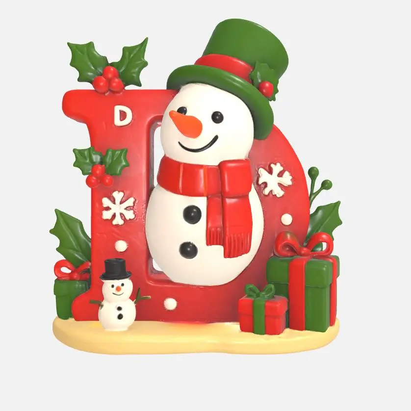 3D Printer Files | 3MF File | festive letter D | Creality Cloud