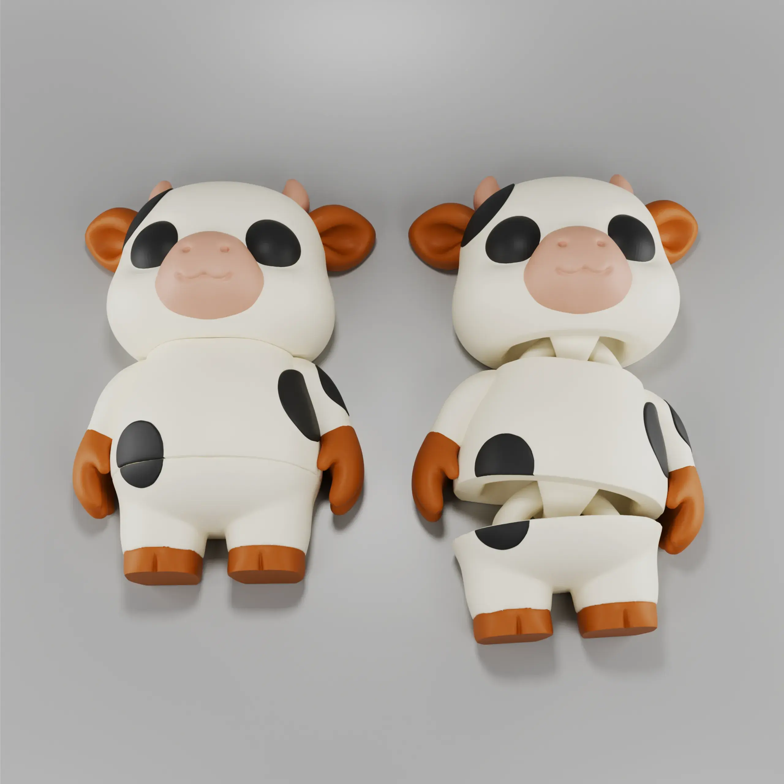 Characters & Creatures STL Download - Flexy Cow Figurine + Keychainby tacticalkaoz