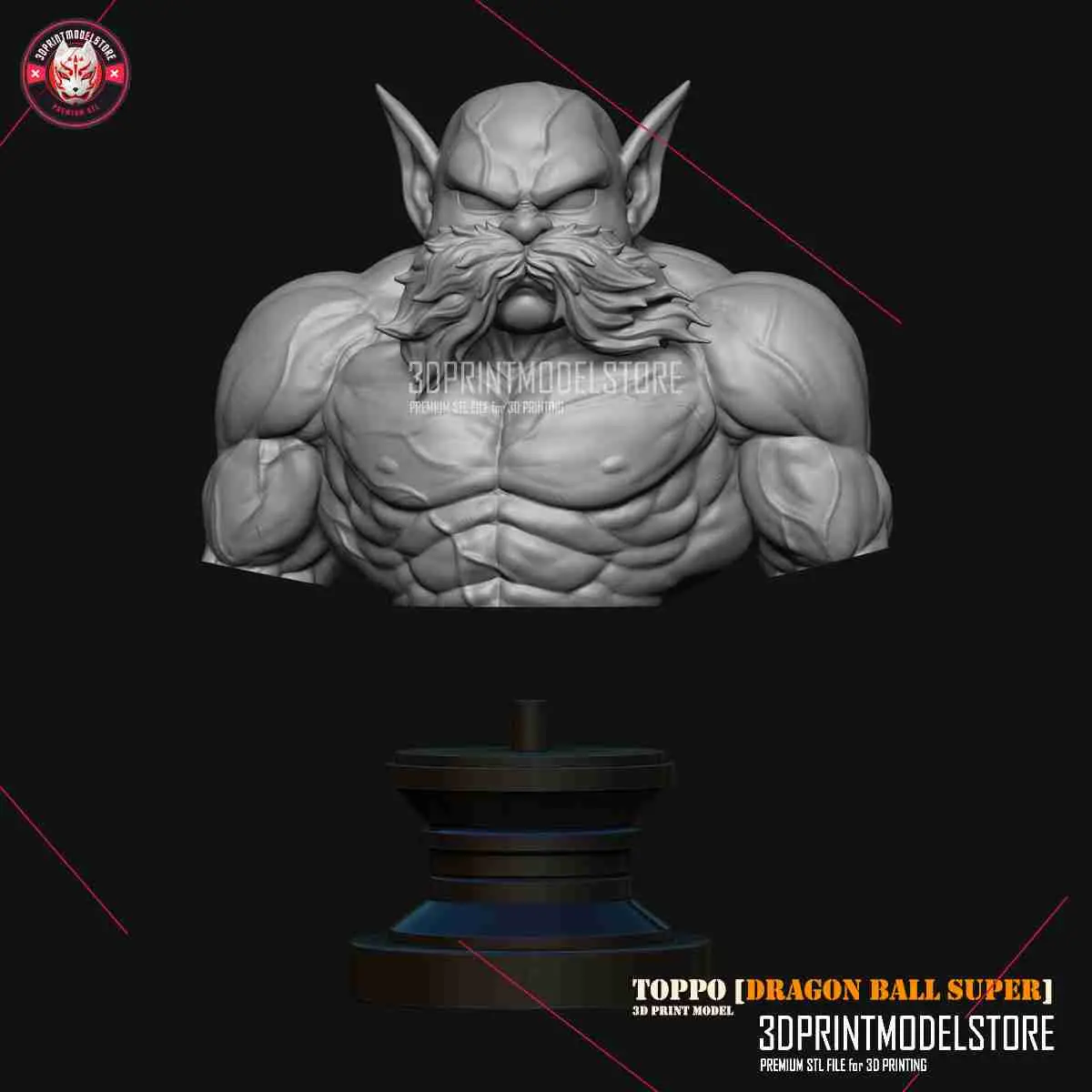 Characters & Creatures STL Download - Toppo Dragon Ball Super Miniature ...