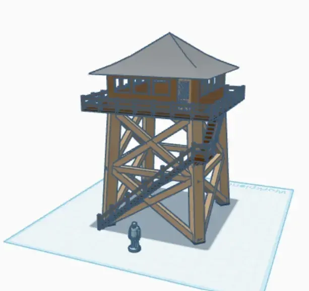 3D Printer Files | 3MF File | HO Scale (1:87) Fire Watch Tower (45.5 ...