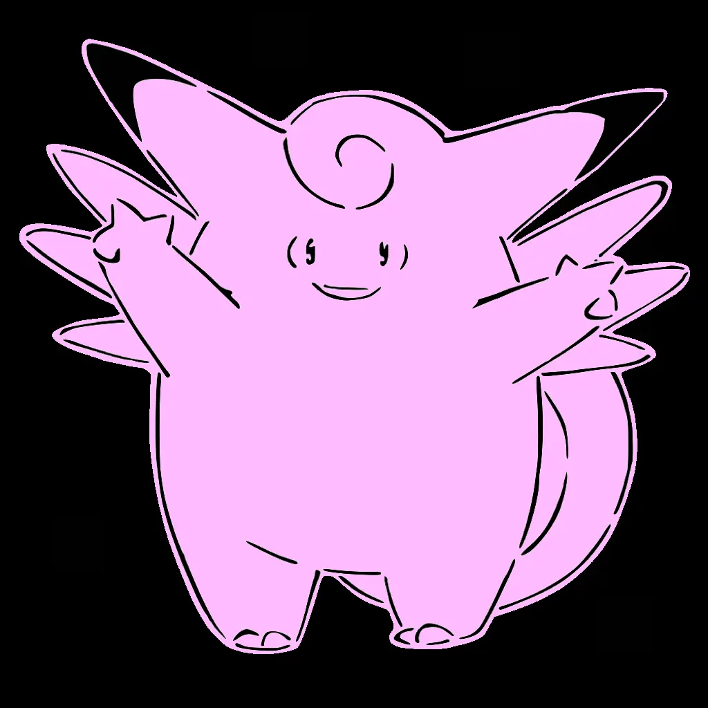 Free Digital Art STL Download - 036 Clefable stencilby SMT_M 🦊