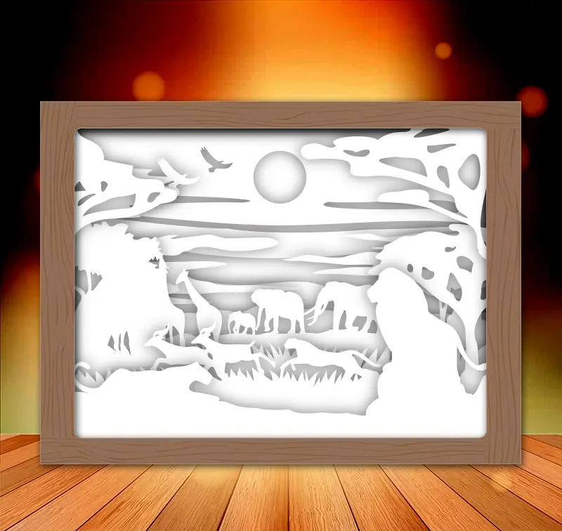 Digital Art STL Download - africa shadow boxby tecnoculebras