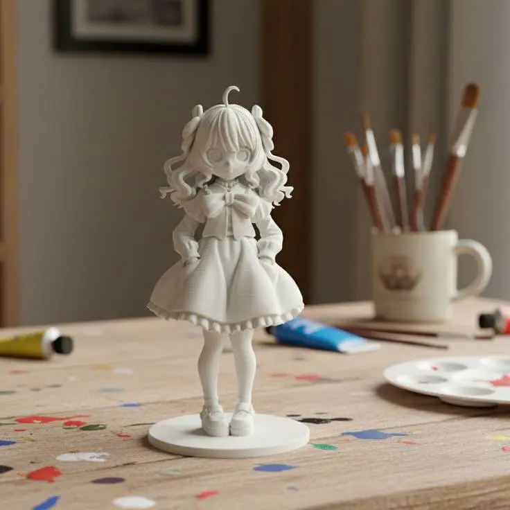 3D Printer Files | 3MF File | Cute anime girl with curls | Creality Cloud