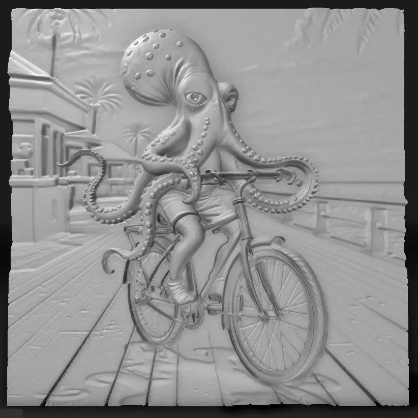 3D Printer Files | 3MF File | octopus on a bicycle | Creality Cloud