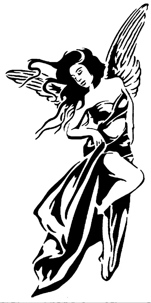 Free Others STL Download - Angel girl stencil 5by SMT_M 🦊