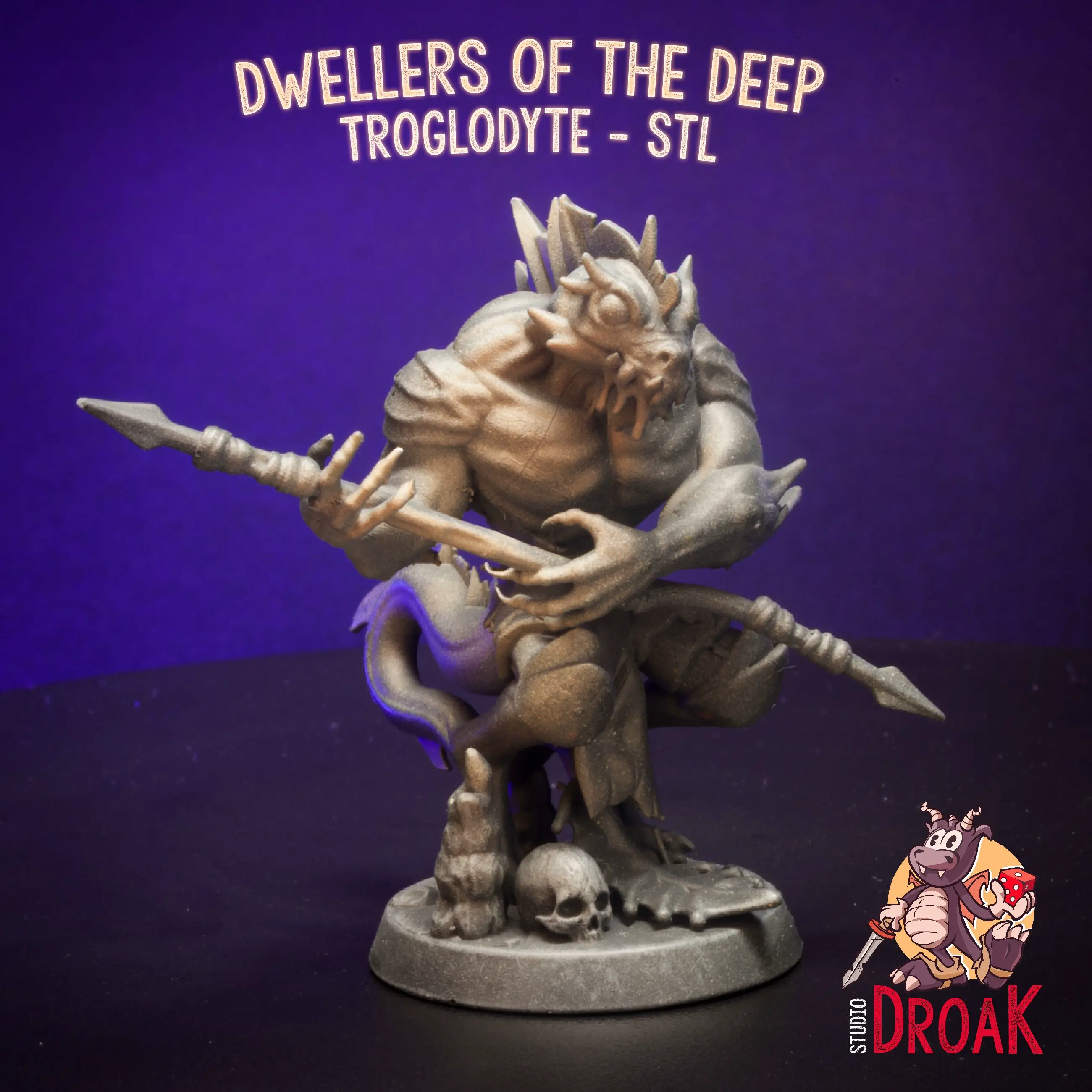 Characters & Creatures STL Download - Troglodyte - Dwellers of the ...