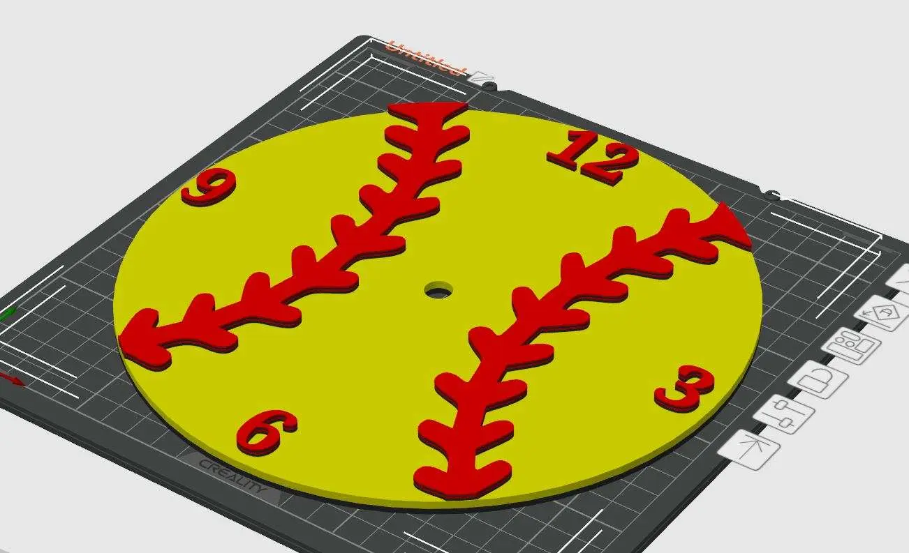 Baseball / Softball wall clock | 3D models download | Creality Cloud