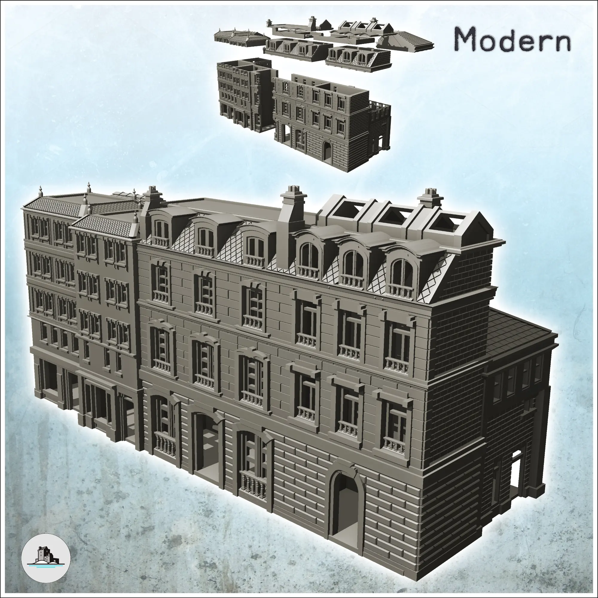 Other STL Download - Group of European multi-storey buildings (intact ...
