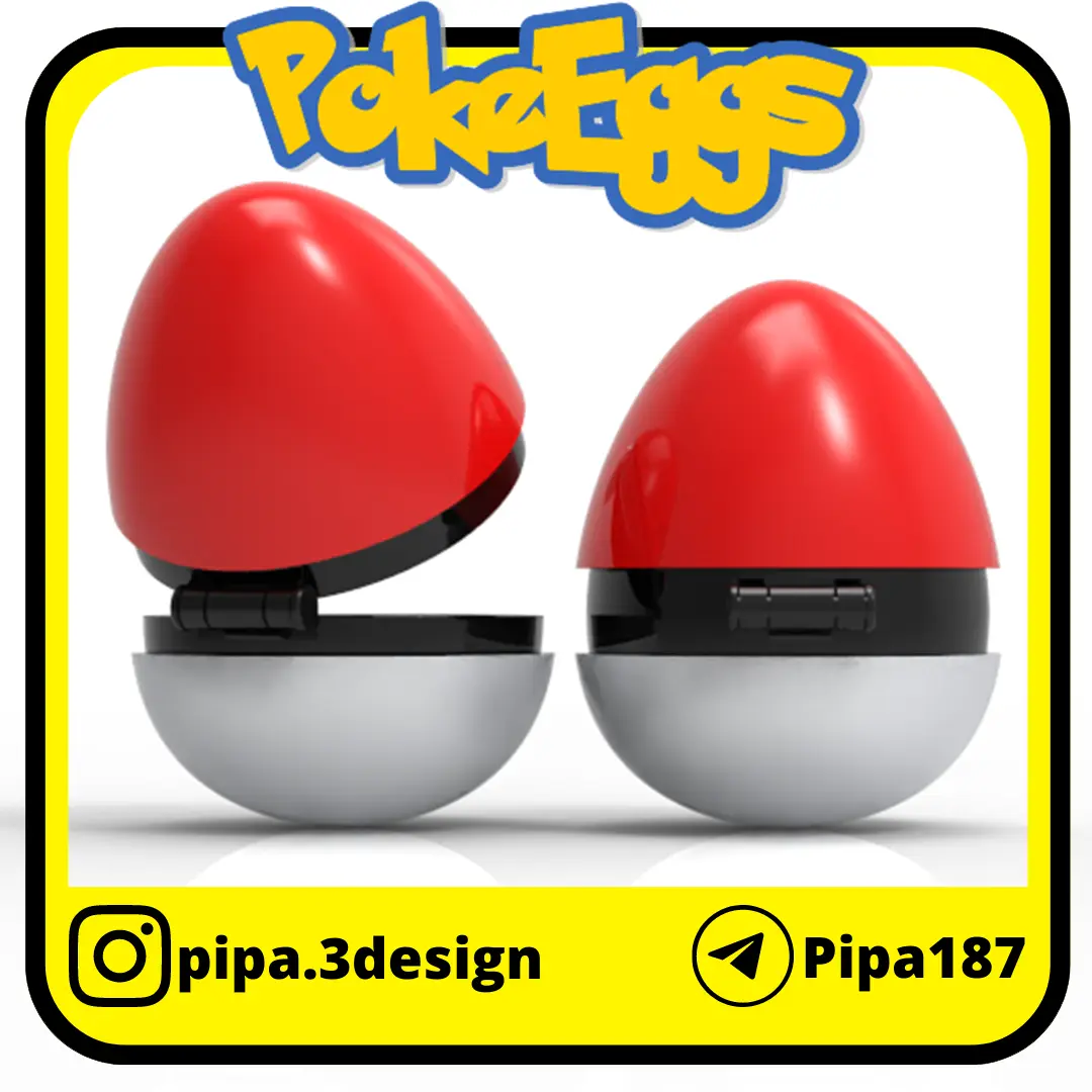 Other STL Download - POKEBALLS EASTER EGG WITH HINGEby Pipa3D