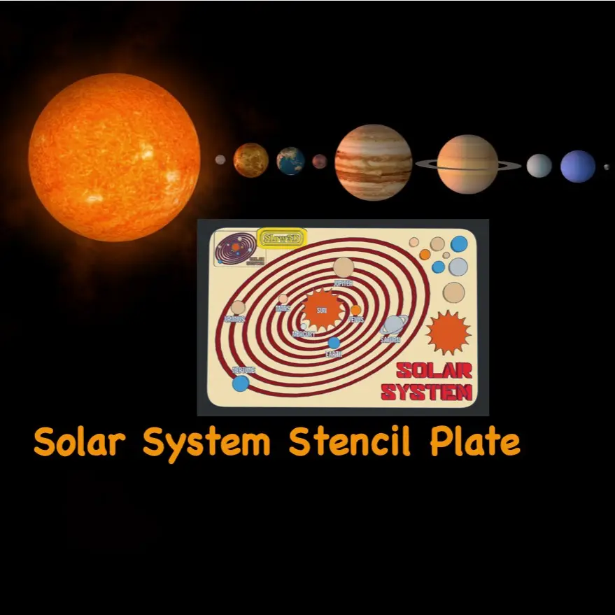 3D Printer Files | 3MF File | Solar system stencil plate - Draw our solar system | Creality Cloud