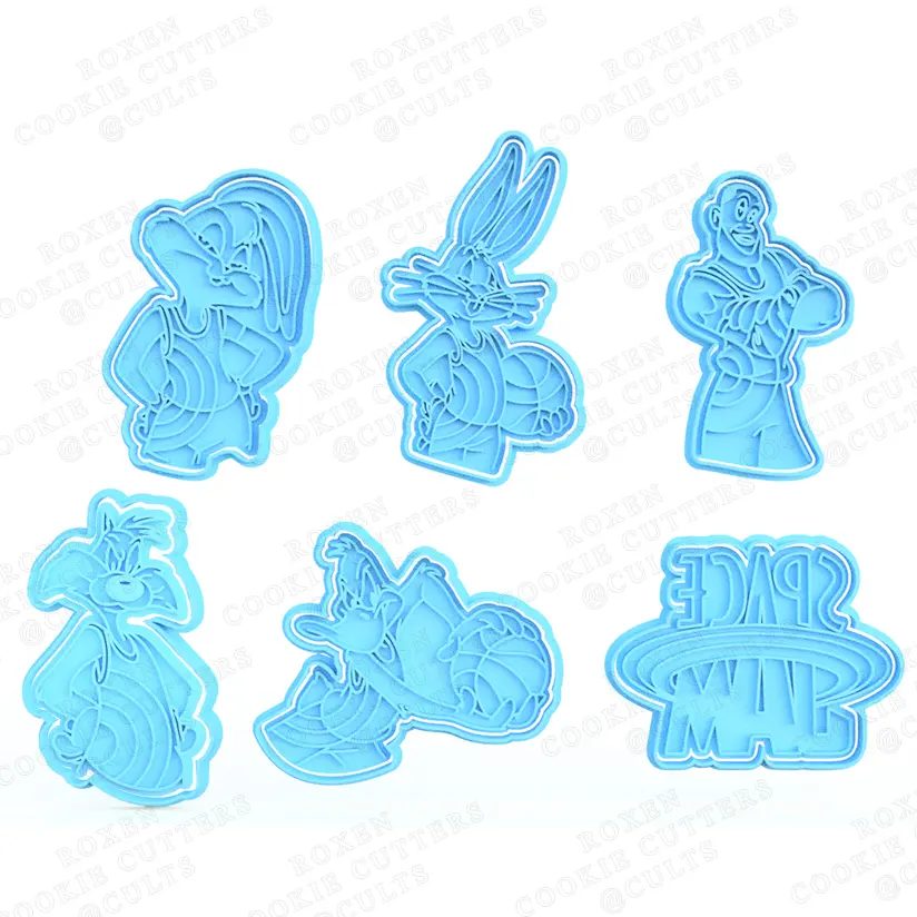 Construction Toys STL Download - Space Jam cookie cutter set of 6by Mira3D